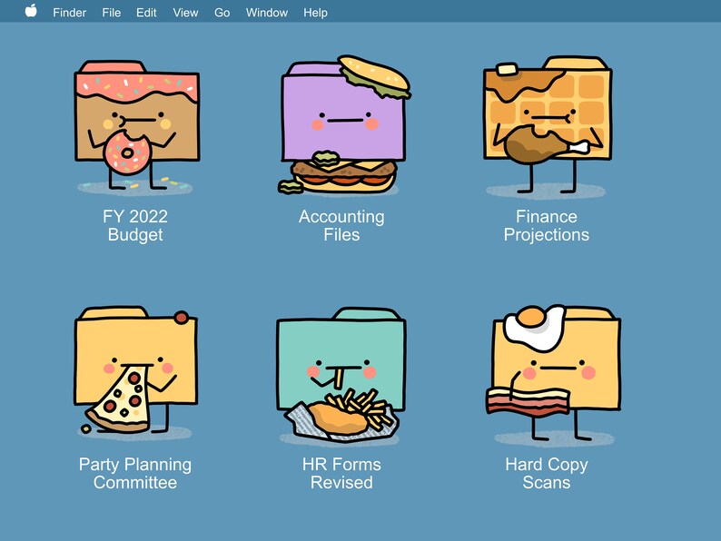 Cute Folder Icons Custom Desktop Macos Windows Home Office - Etsy