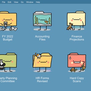 Cute Folder Icons Custom Desktop Macos Windows Home Office Laptop ...