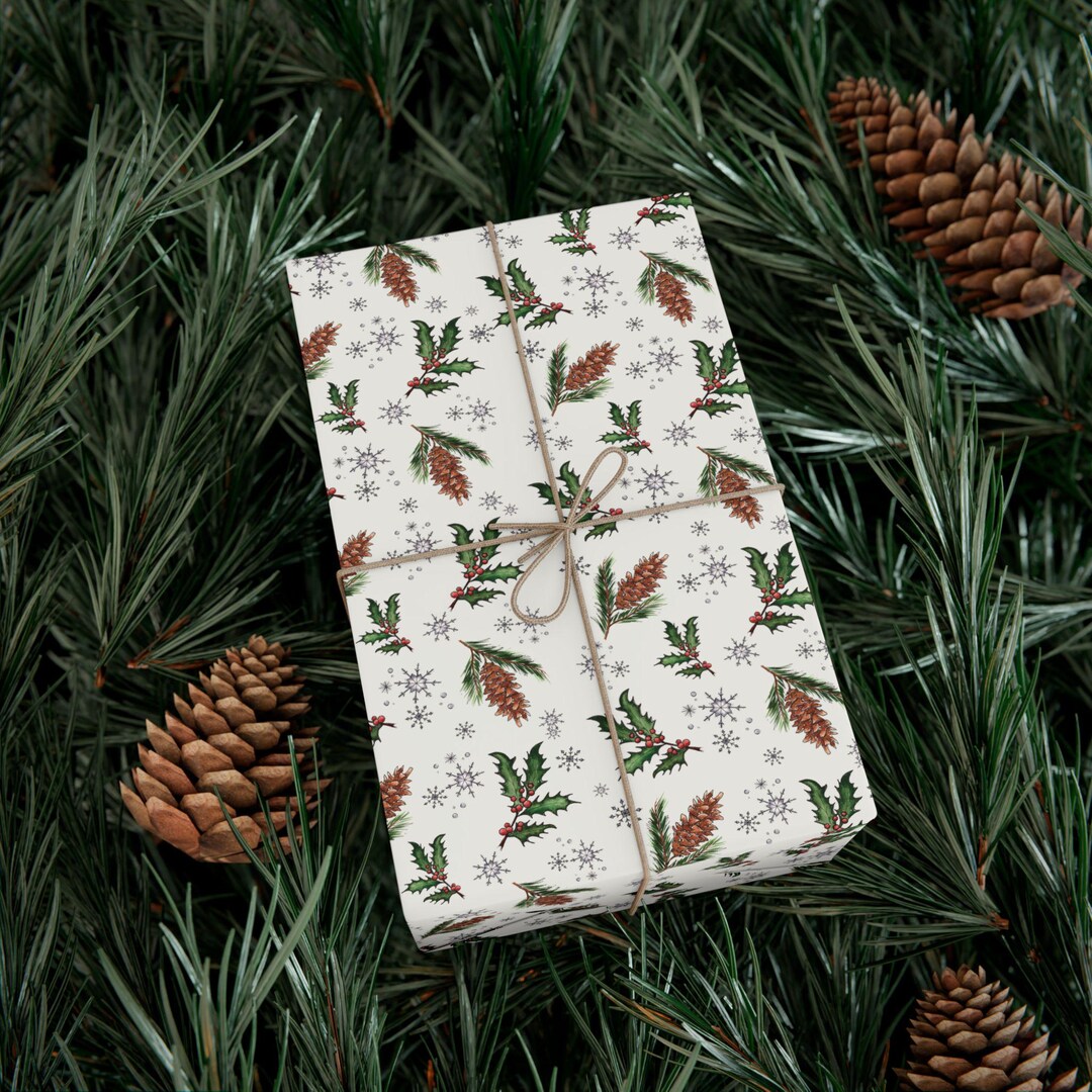 Deck the Halls | Hand Drawn Holiday Gift Wrap Paper - Etsy
