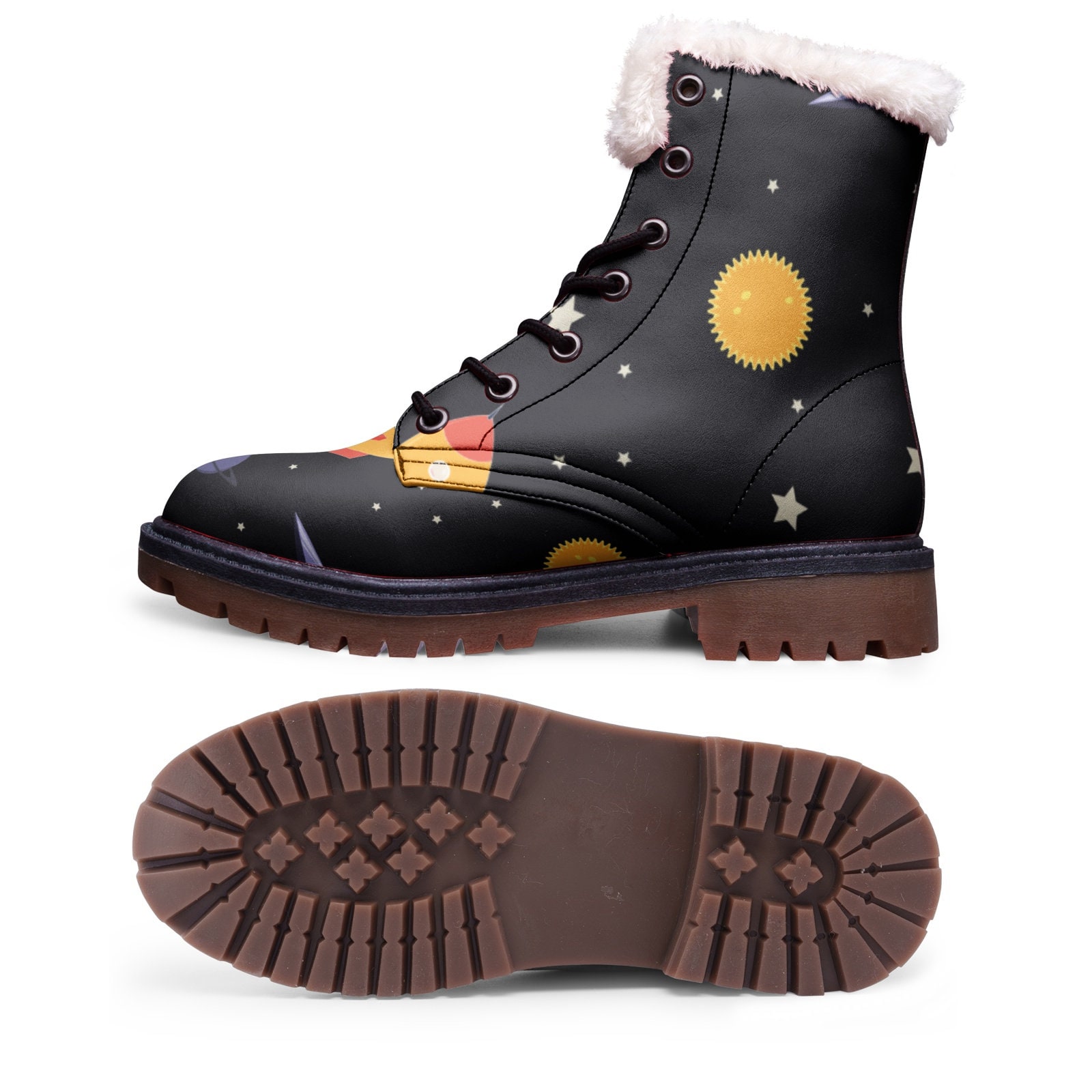 Celestial Bodies Unisex Lace up Winter Boots Fashion Comfort Chukka ...