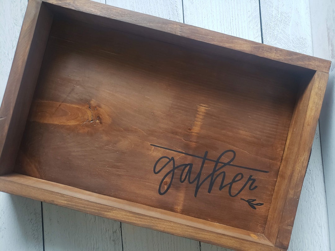Rustic Wooden Tray, Home Decor Serving Tray, Wooden Box, Ottoman Tray ...