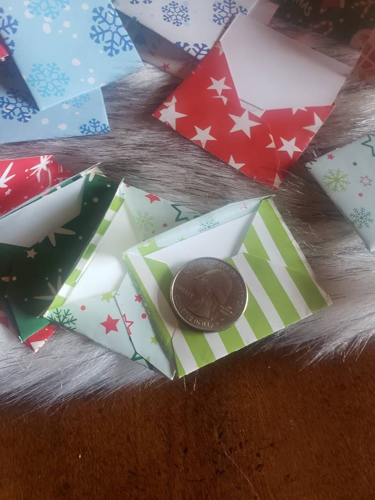 Holiday Assortment of Tiny Cards and Envelopes. Set of 10. - Etsy