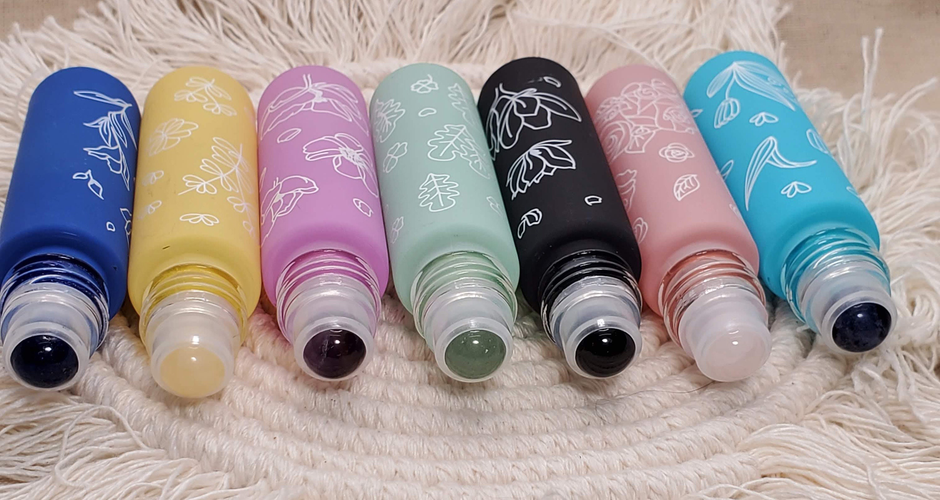 Set of 7 Glass 10ml Essential Oil Perfume Roller Bottles | Etsy