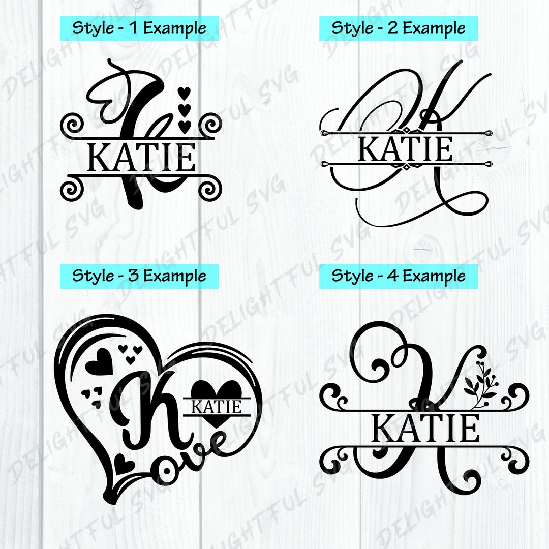 Custom Name Monogram SVG, Custom Text, Custom Word SVG Cutting Files ...