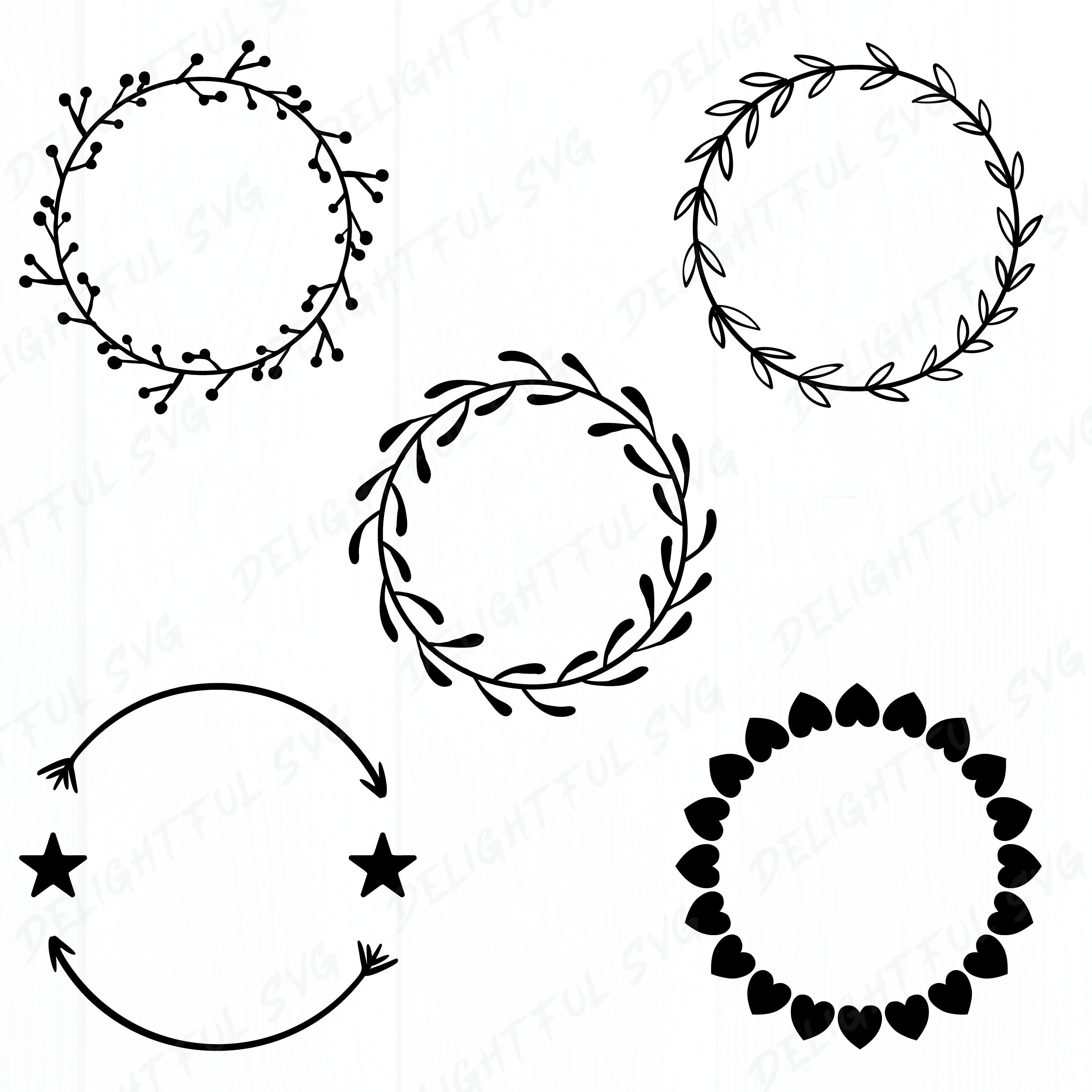 25 Wreath SVG Bundle Files Flower Wreath Svg Floral Wreath - Etsy Singapore