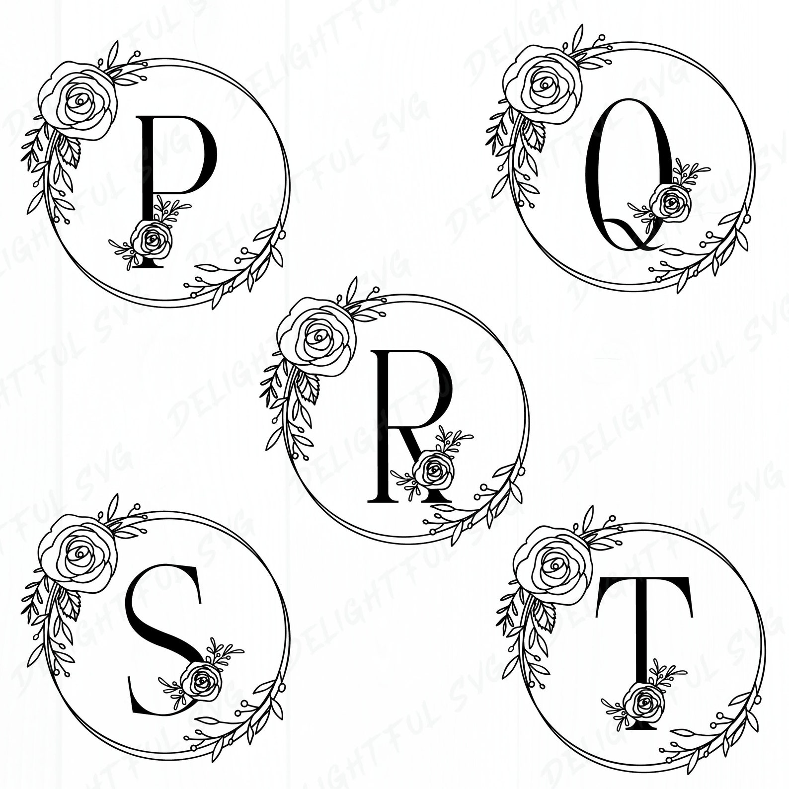 Flower Alphabet Svg Botanical Alphabet SVG Floral Alphabet | Etsy