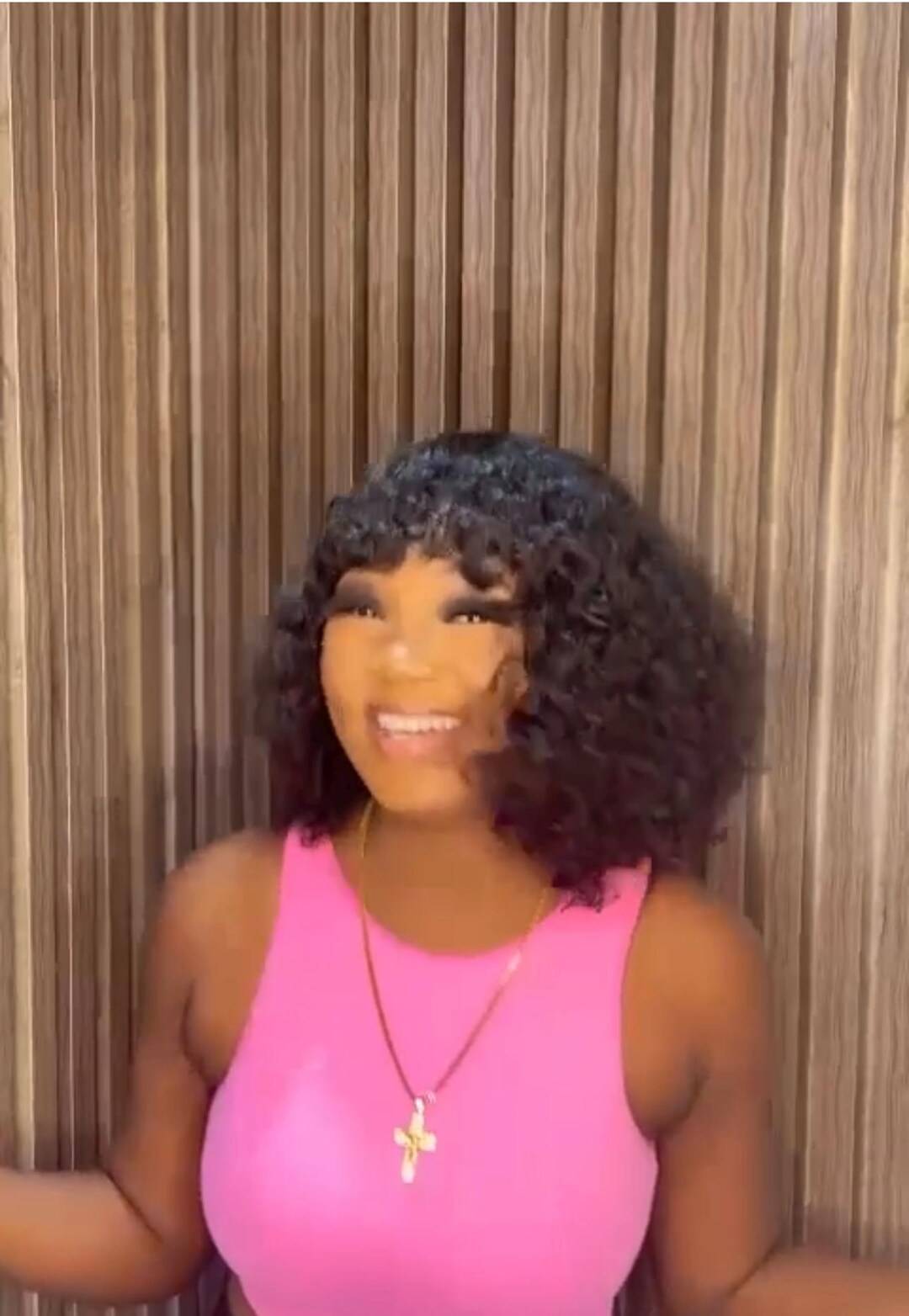 Short Curly Human Hair Bob Wig With Bangs - Natural Black Women's Style ...