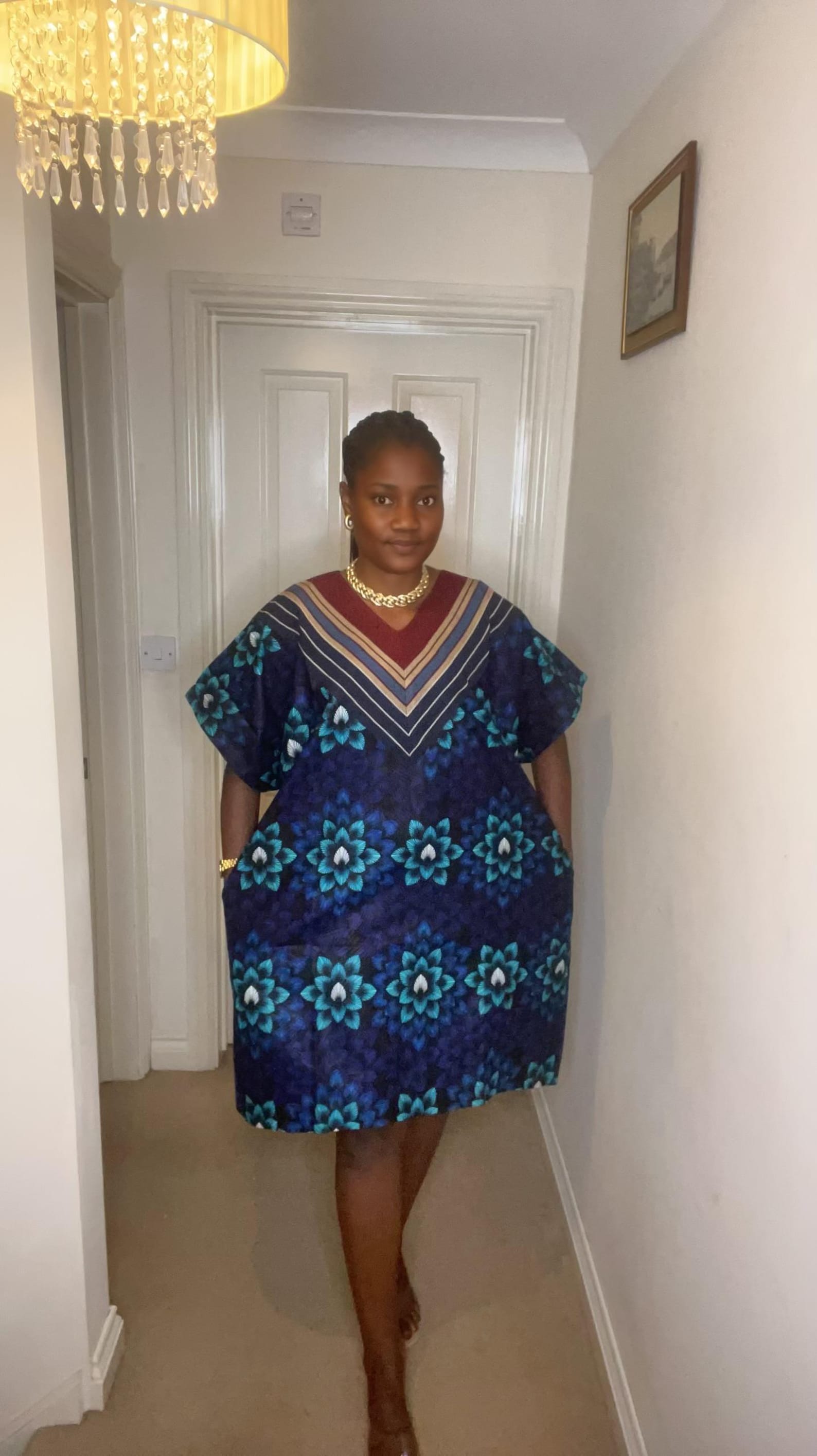 Ankara Aso Oke Kaftan Dress: Handmade African Print Midi Dress - Etsy