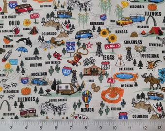 States Fabric - Etsy