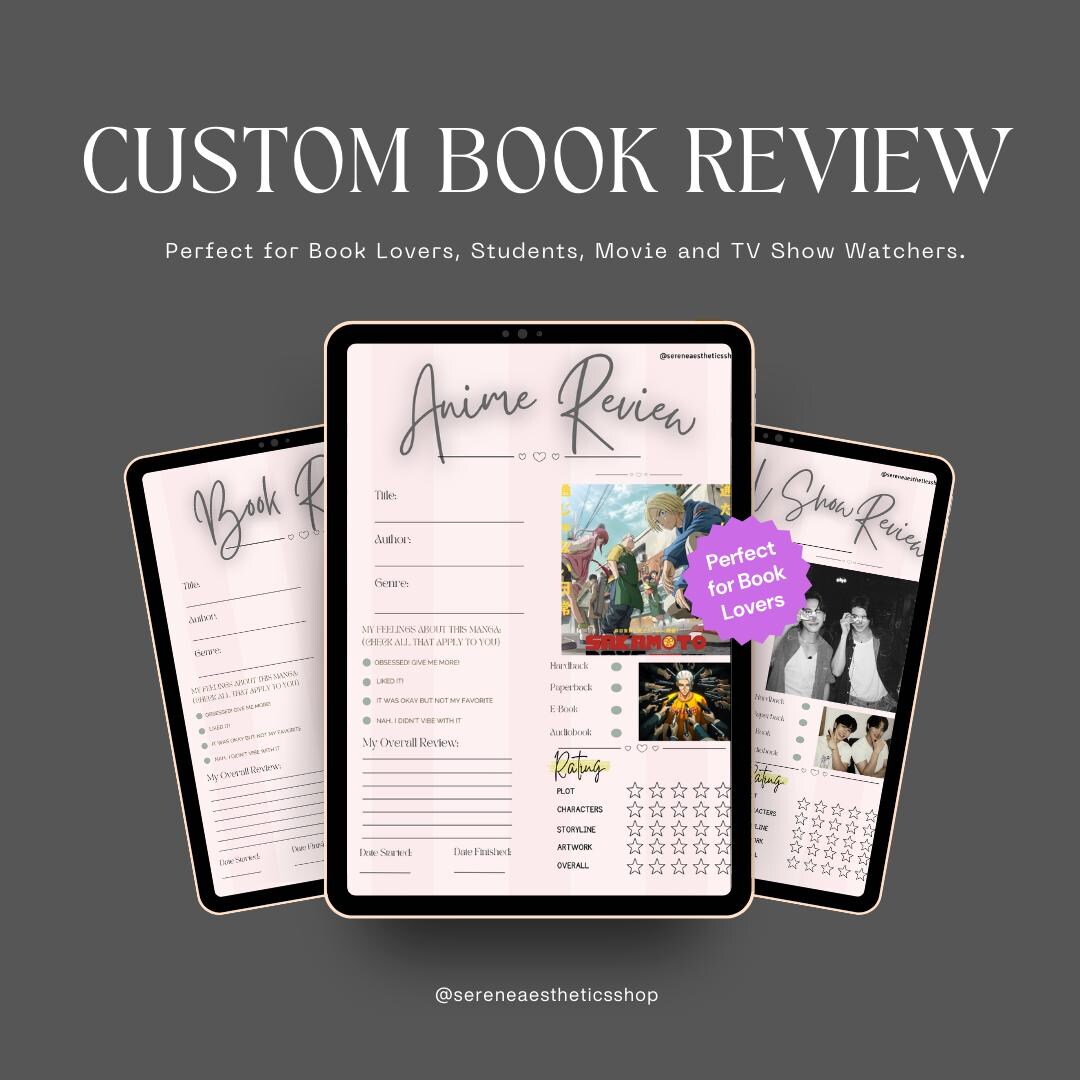 Custom Book/thai Bl/anime/movie Review Sheet - Etsy