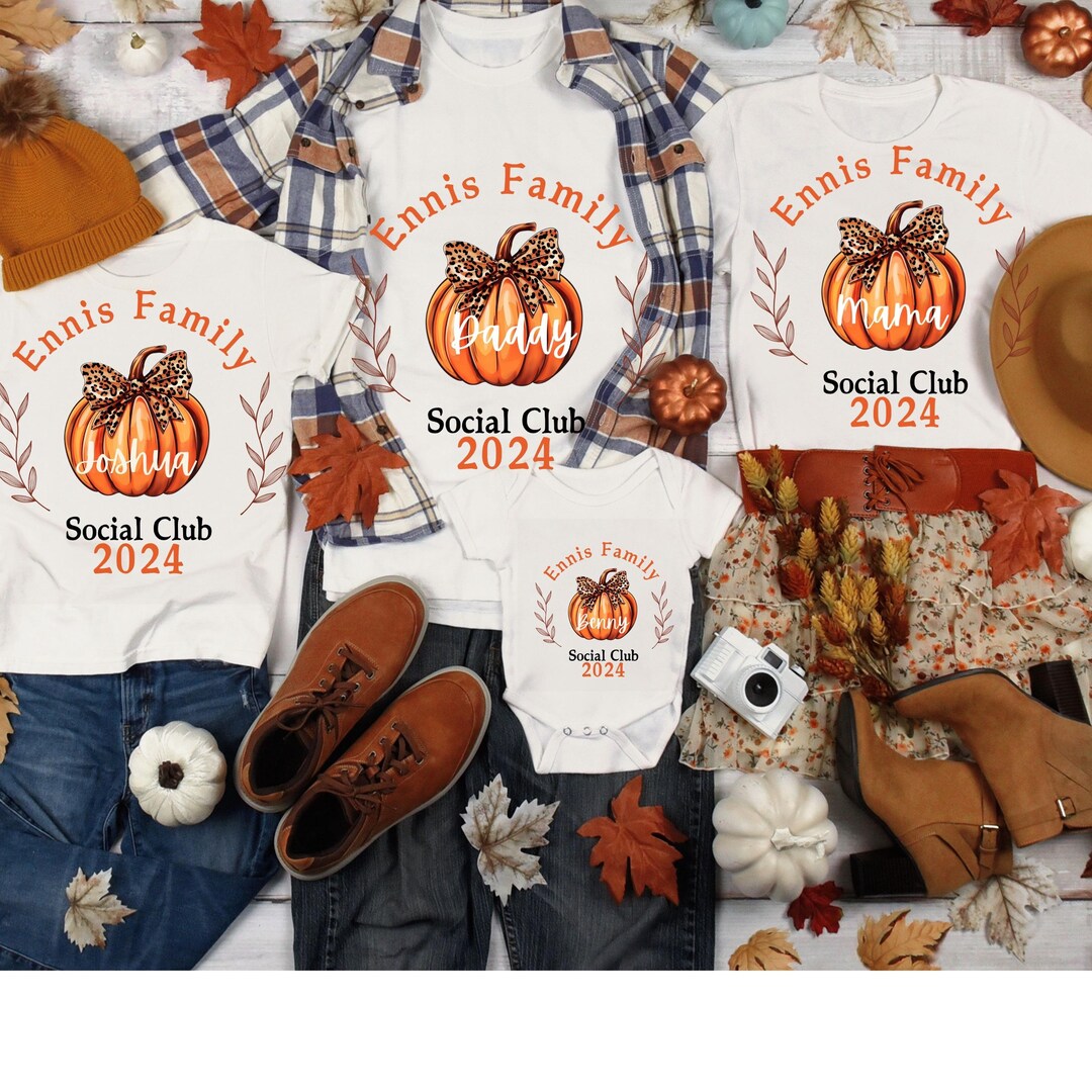 Coquette Fall Family Shirts, Personalized for Pumpkin Patch and Fall ...