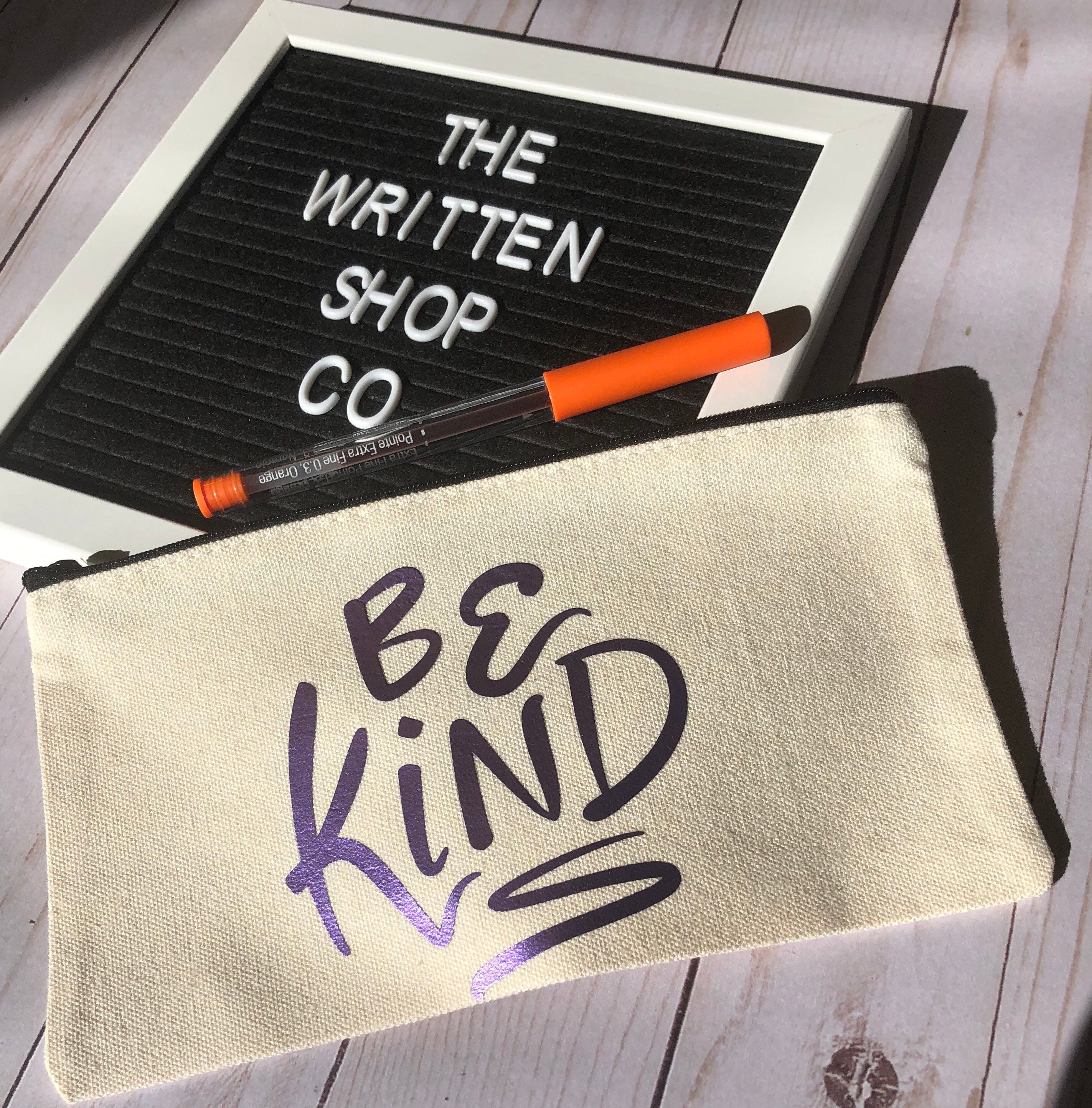 Be kind graffiti style script zipper pouch kindness | Etsy