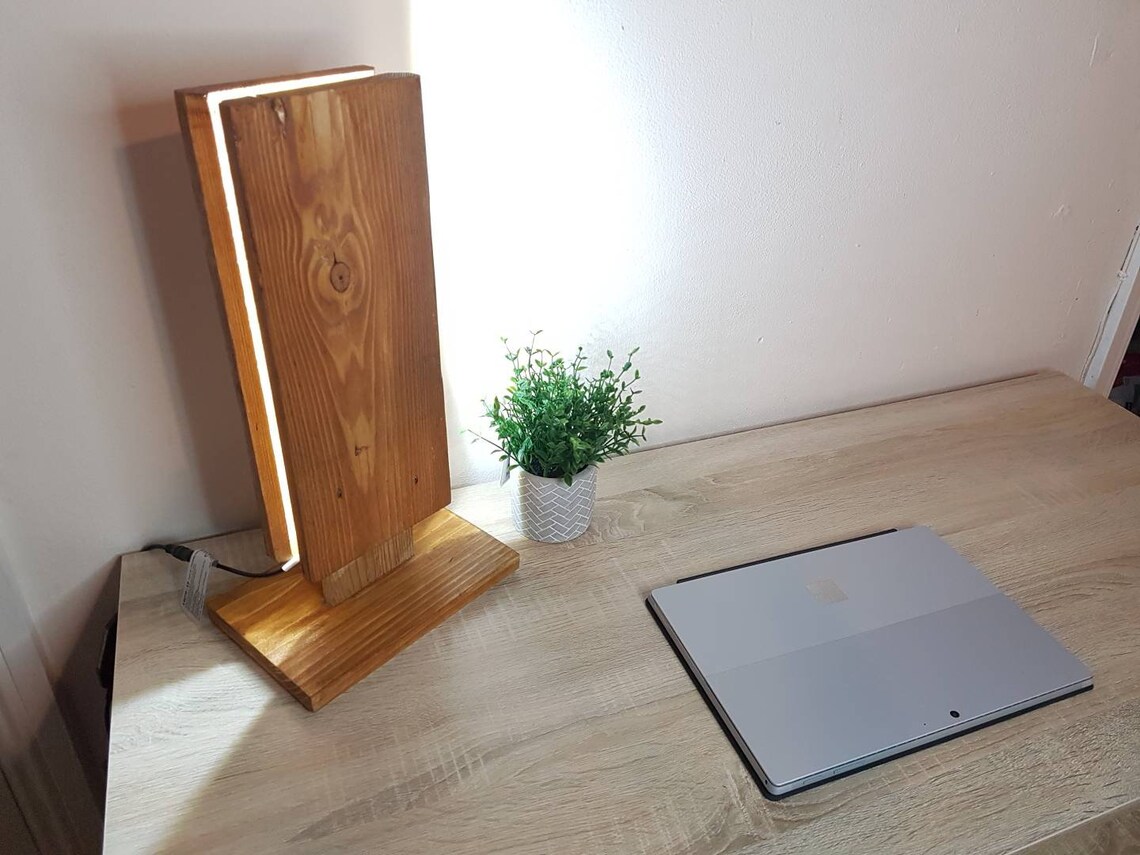 Modern Contemporary LED Wooden Desk Table Lamp | Etsy