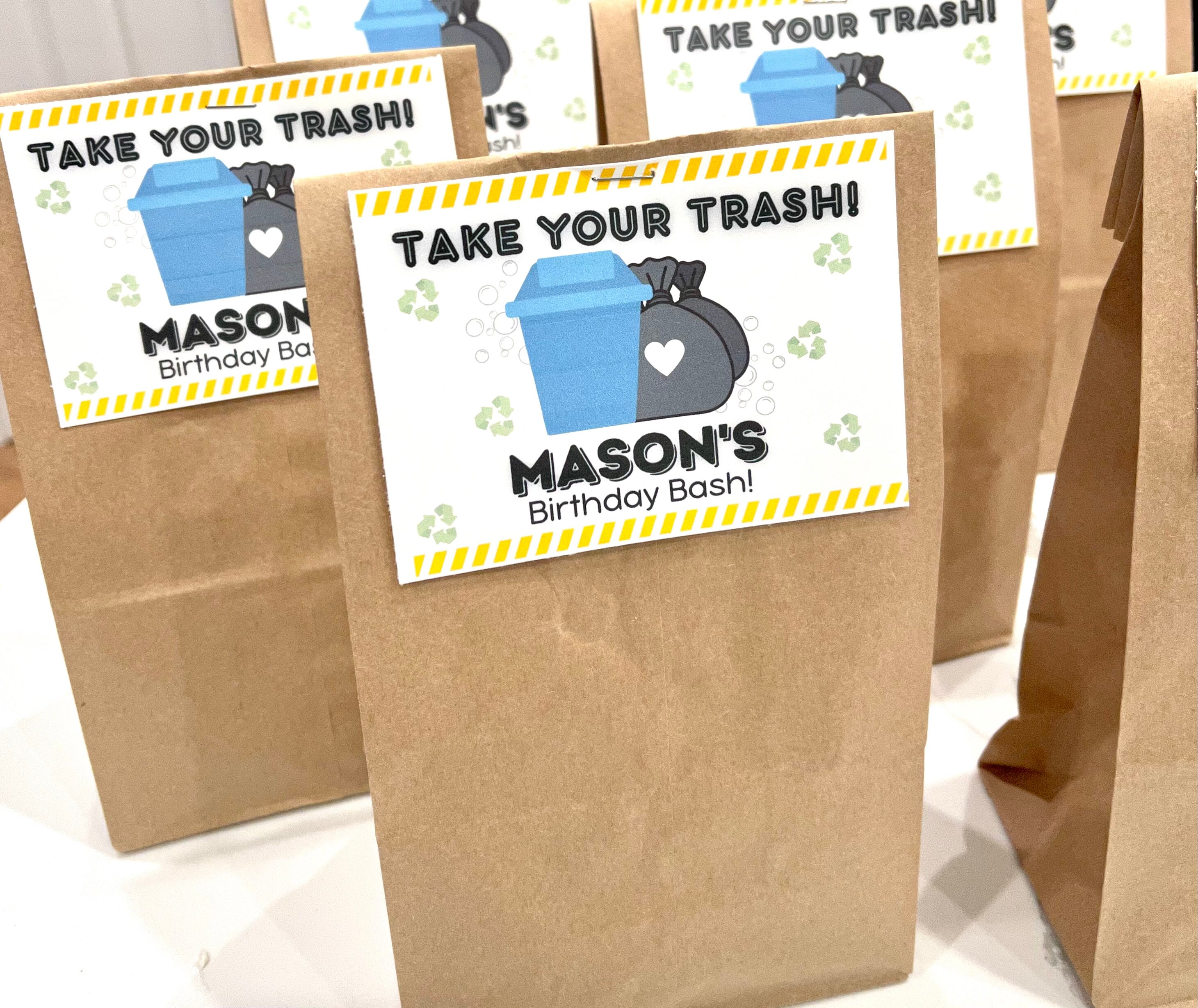 Printable Garbage Truck Birthday Party Favors, Trash Truck Party Gift ...