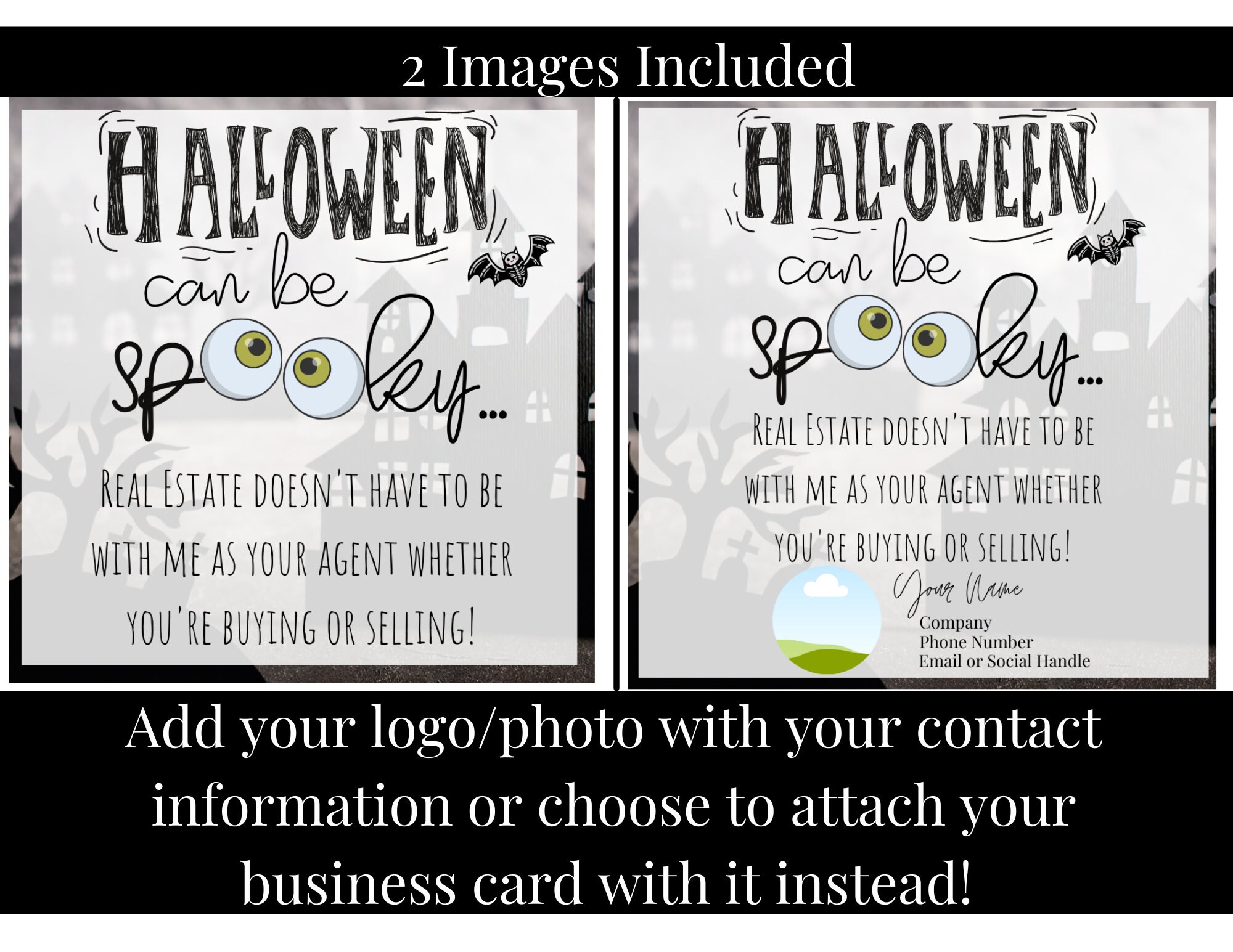 Pop by Gift Tag, Halloween Can Be Spooky, Real Estate Printable Tag ...