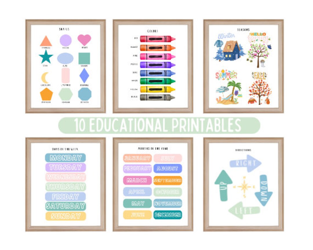 10 Educational Printable Posters, 11 Homeschool Prints, Classroom Decor ...