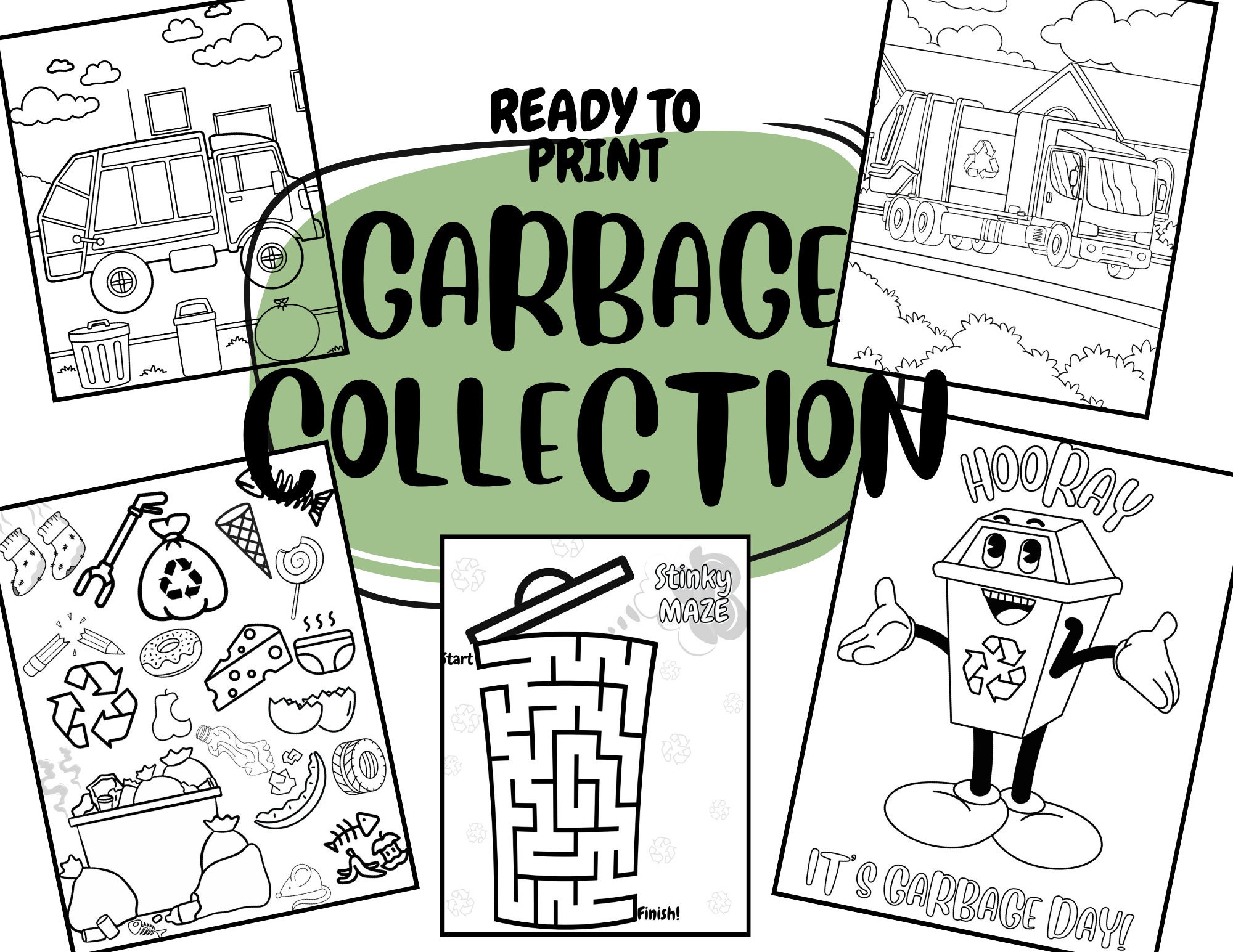 5 Garbage Truck Coloring Pages for Kids - Children Coloring Pages ...