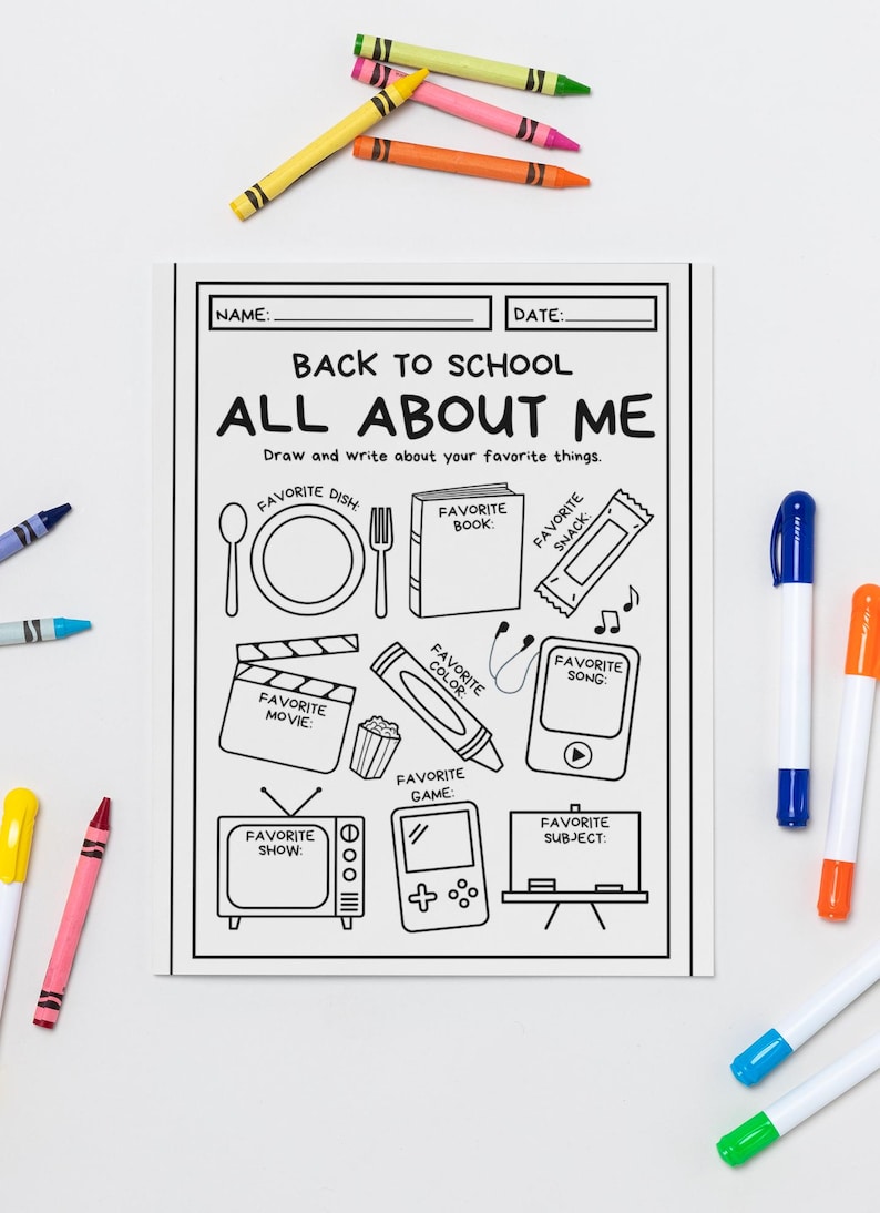 Back to School Activities, All About Me, First Day of School, Get to ...