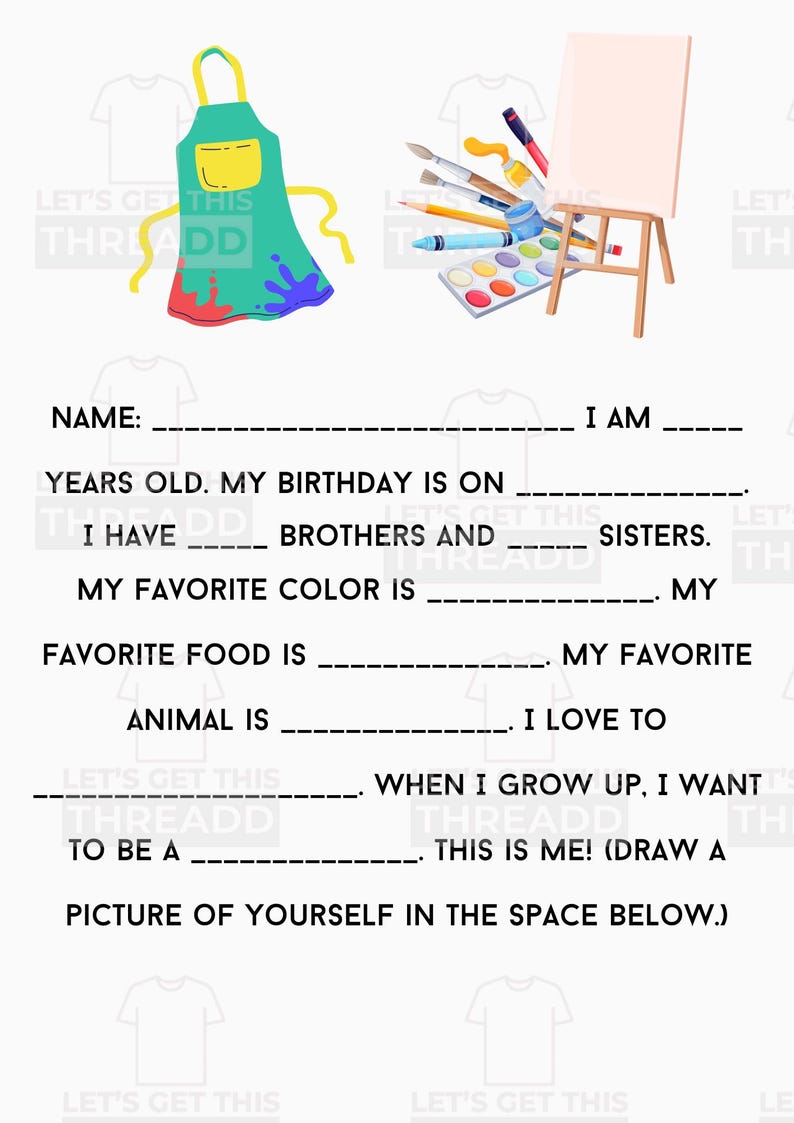 All About Me Worksheet Bundle, 30 Back to School Designs (PDF) - Etsy