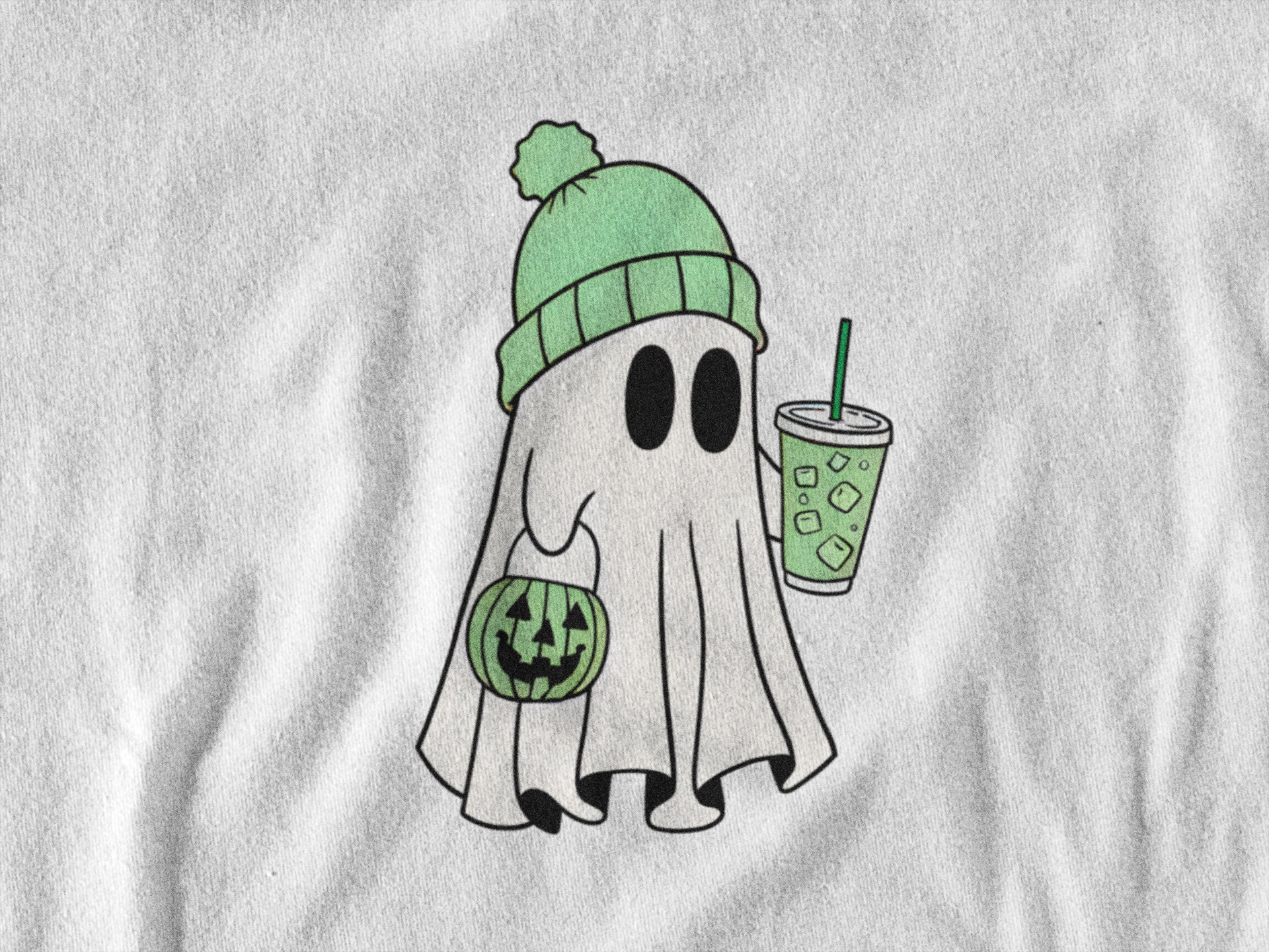 Matcha, Cute Halloween Ghost SVG, Cute Spooky Coffee Tee, Ghost Iced ...