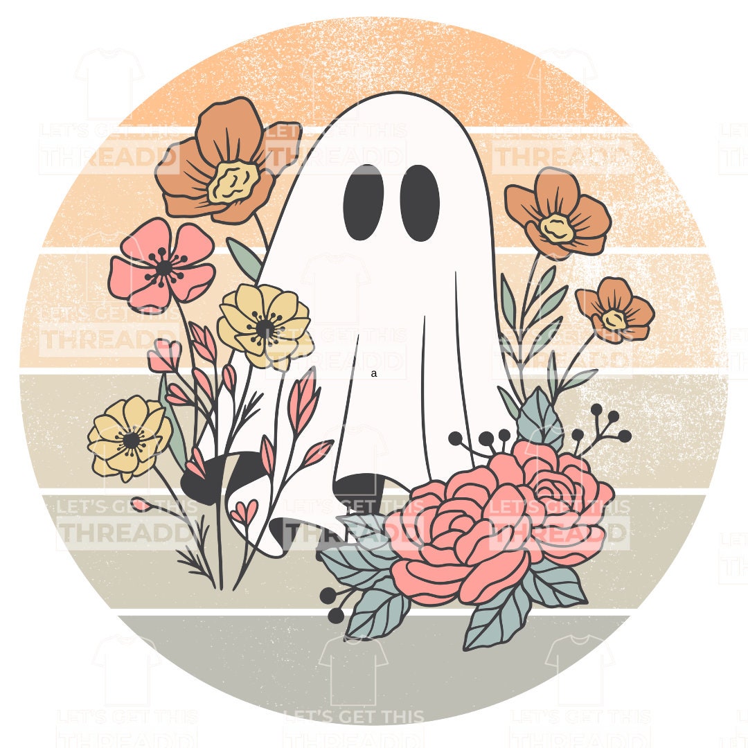 Floral Ghost PNG, Ghost Floral, Flower Ghost Shirt, Cute Ghost Flowers ...