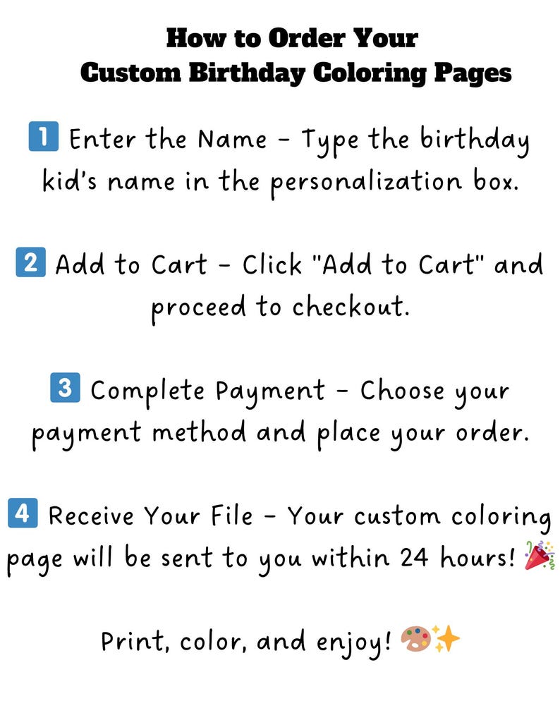 Custom Birthday Coloring Sheet, Personalized Coloring Sheet for Kids ...