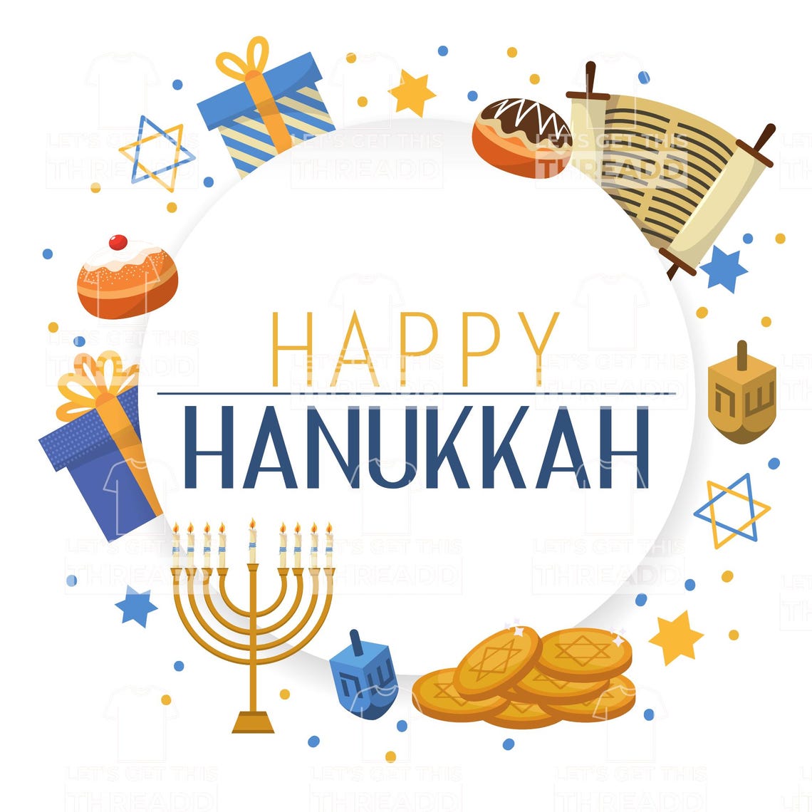 Hanukkah Design, Menorah, Dreidels, Gelt PNG SVG (digital Download) - Etsy