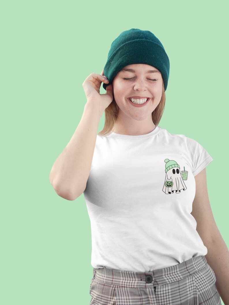 Matcha, Cute Halloween Ghost SVG, Cute Spooky Coffee Tee, Ghost Iced ...