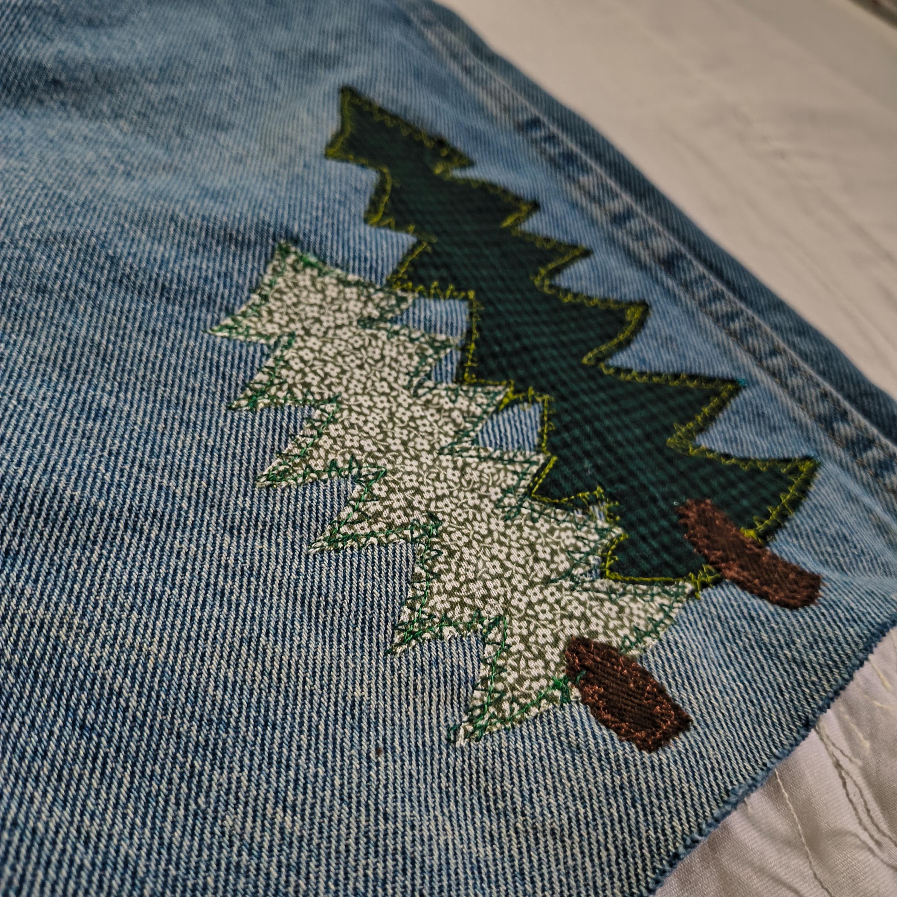Upcycled Patchwork Men's Size 40 Waist Denim Crop Shorts Brown Bear ...