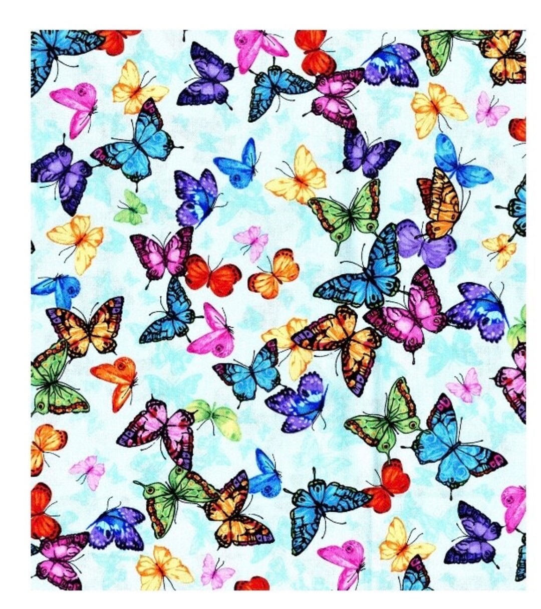 Butterfly Premium Print Cotton Fabric 1/2 Yard - Etsy