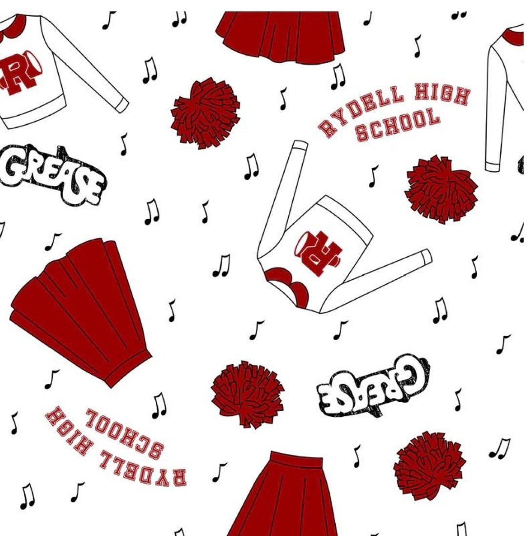 Grease Pep Rally - Red School Spirit Cotton Fabric 1/2 Yard - Etsy