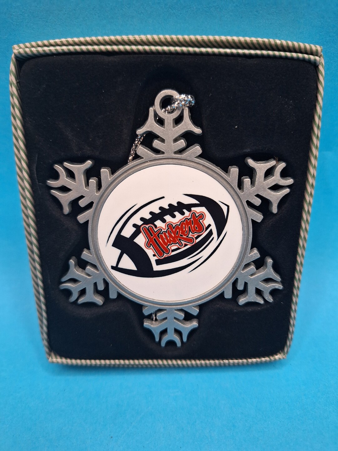 Husker Black Football Pewter Snowflake Ornament - Etsy