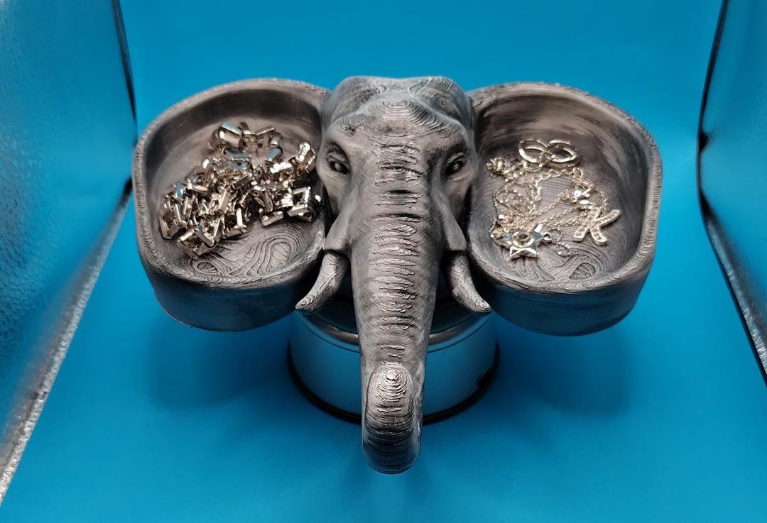 3D Printed Elephant Jewelry Holder, Animal Ring Organizer - Etsy