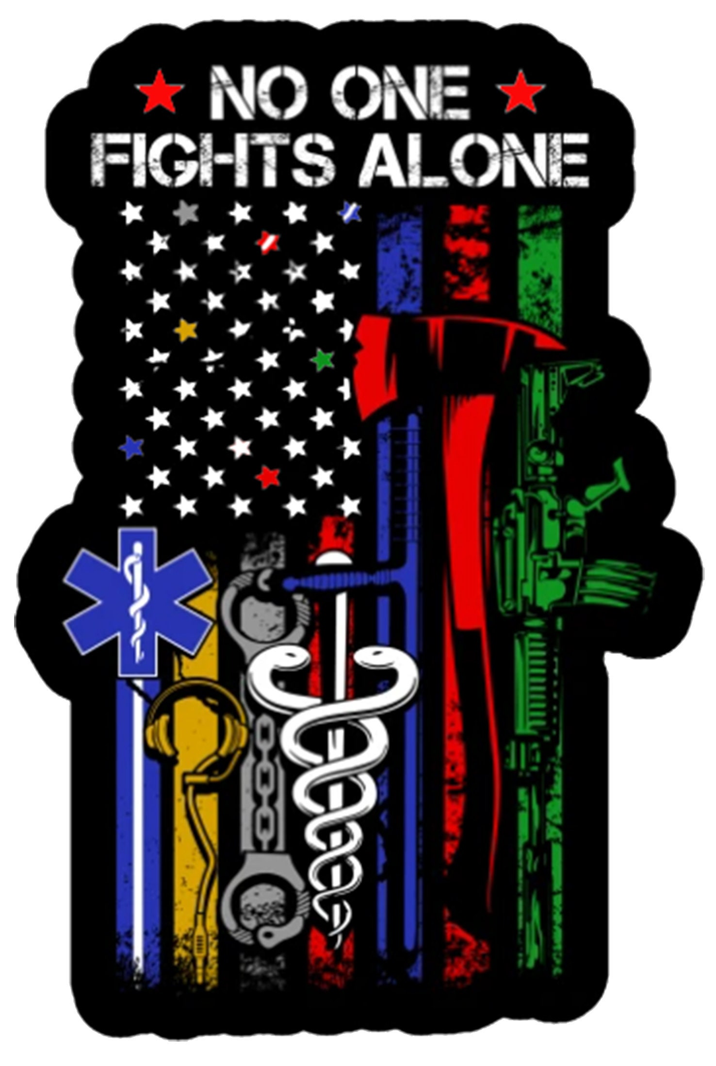 First Responders Icon Flag UV Decal 4 X 6 Inches - Etsy