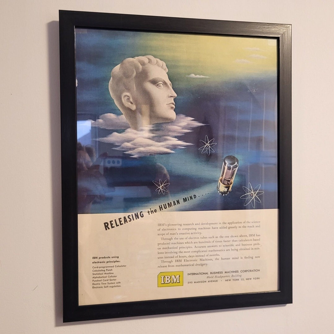 1949 IBM Print Ad Atom Symbol Prometheus Head Releasing the Human Mind ...
