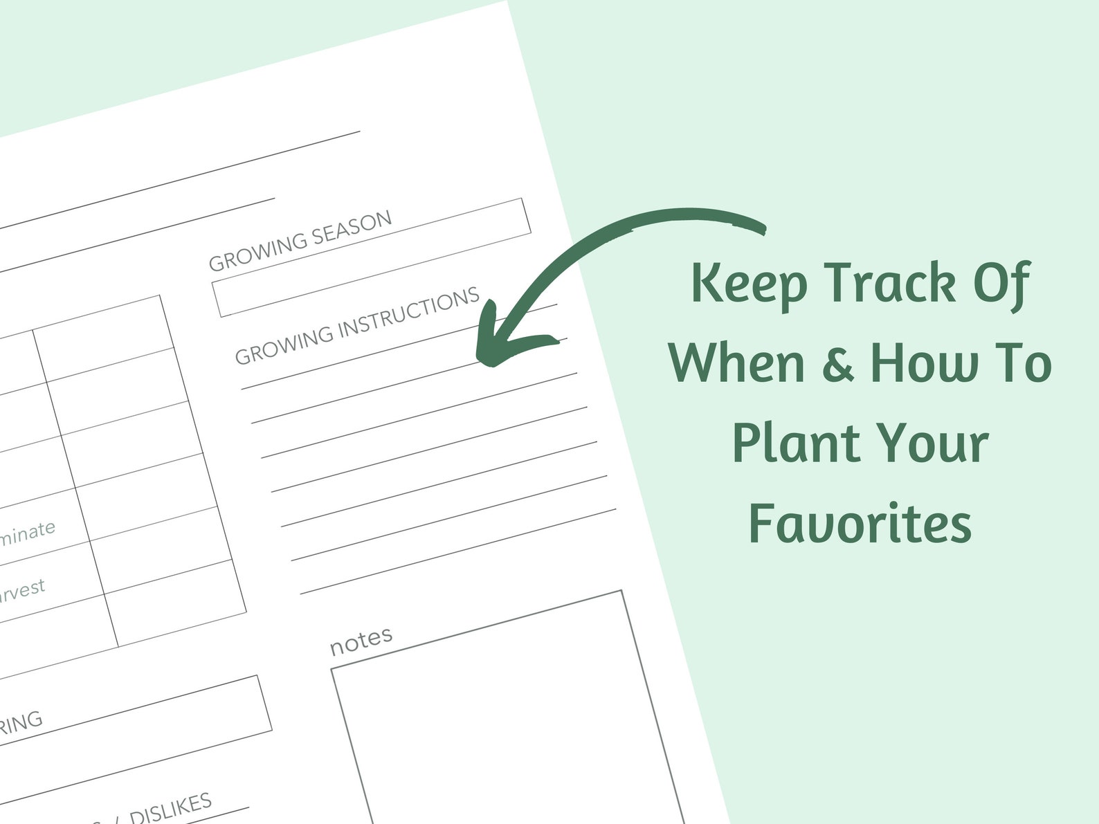 Printable Garden Planner, Printable Plant Profile, Planting Guide ...