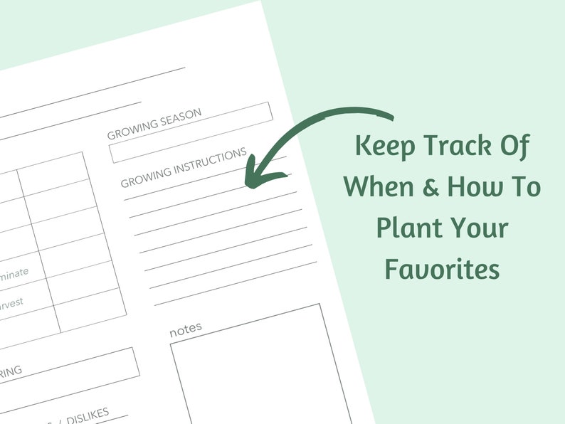 Printable Garden Planner, Printable Plant Profile, Planting Guide ...