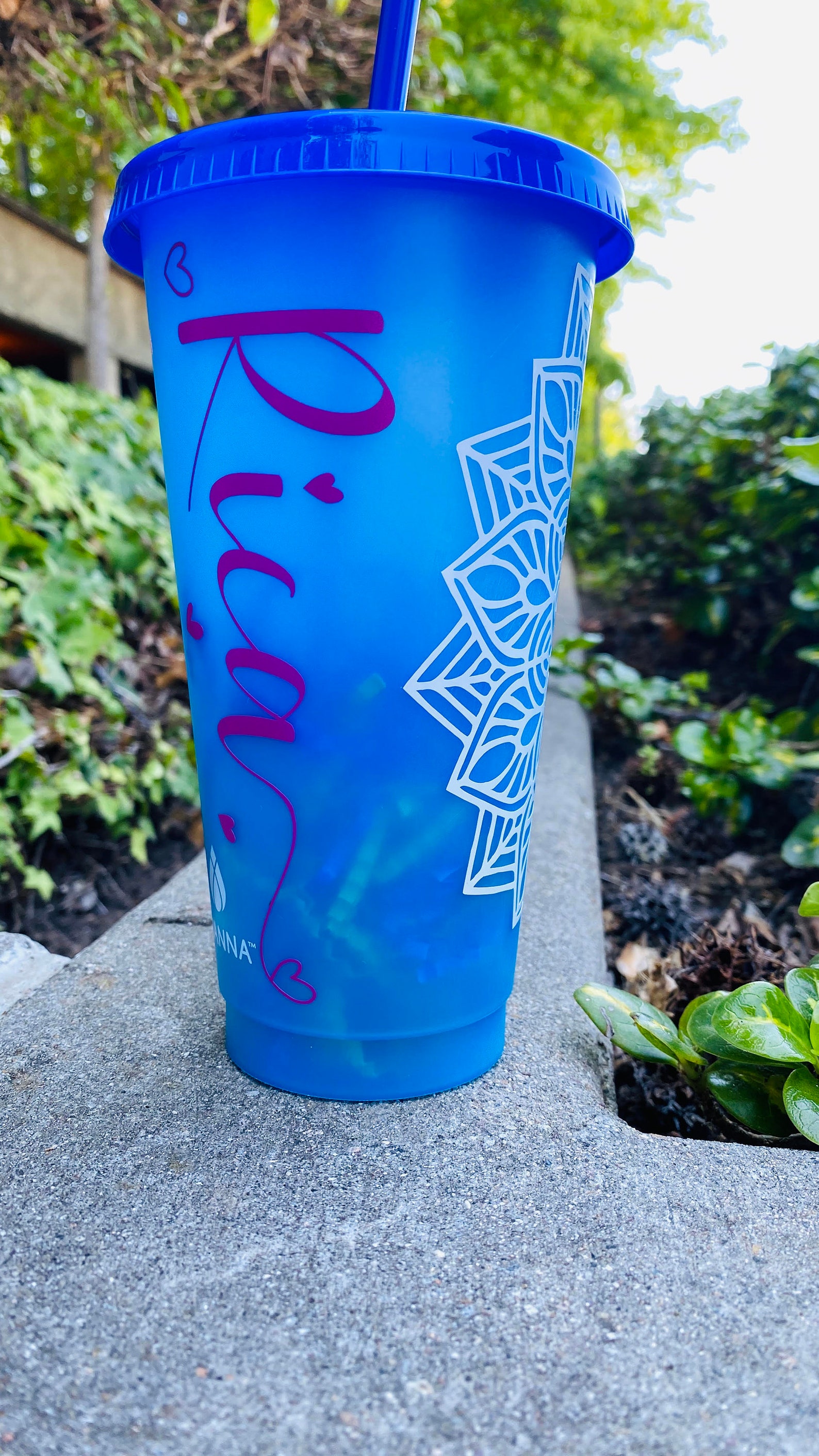 Personalized Color Changing Cold Cup 24oz With Lid & Straw for All ...