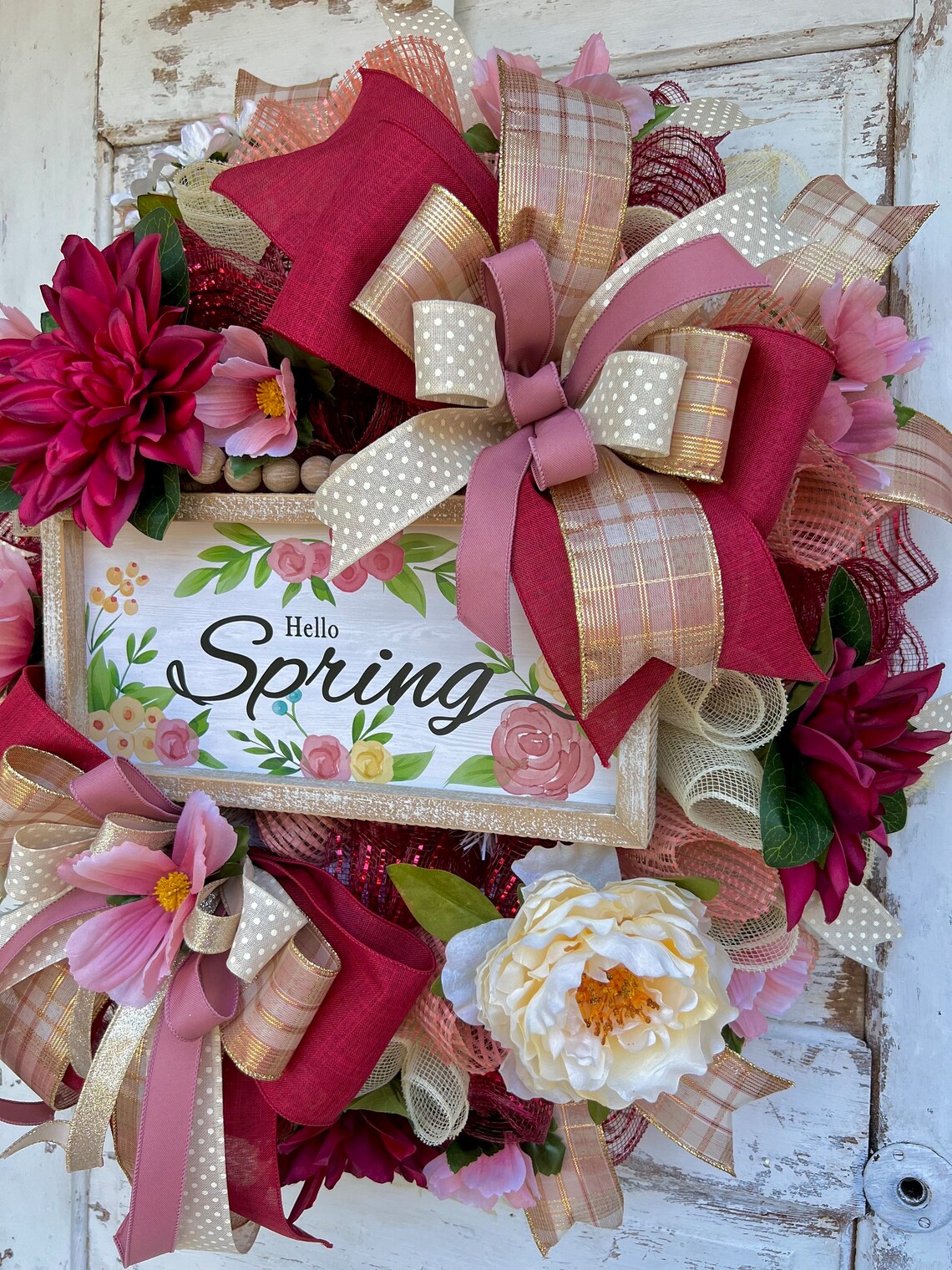 The hello Spring Spring Wreath - Etsy