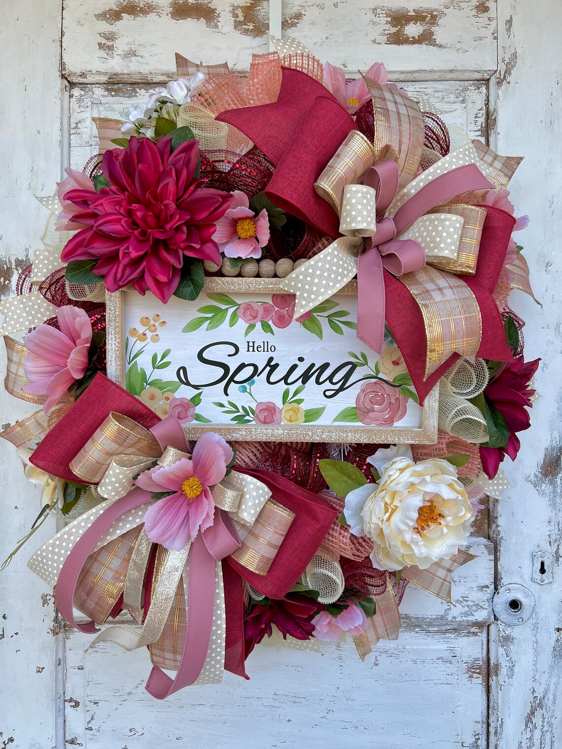 The hello Spring Spring Wreath - Etsy