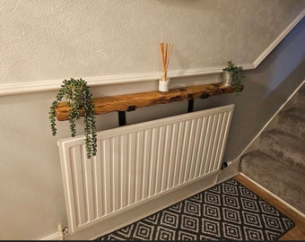 Solid Wood Radiator Shelf With Brackets Rustic Narrow Shelf for Hallway ...