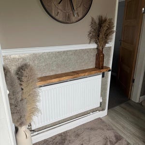 Reclaimed Solid Wood Radiator Shelf | Narrow Entryway Shelf | Reclaimed ...