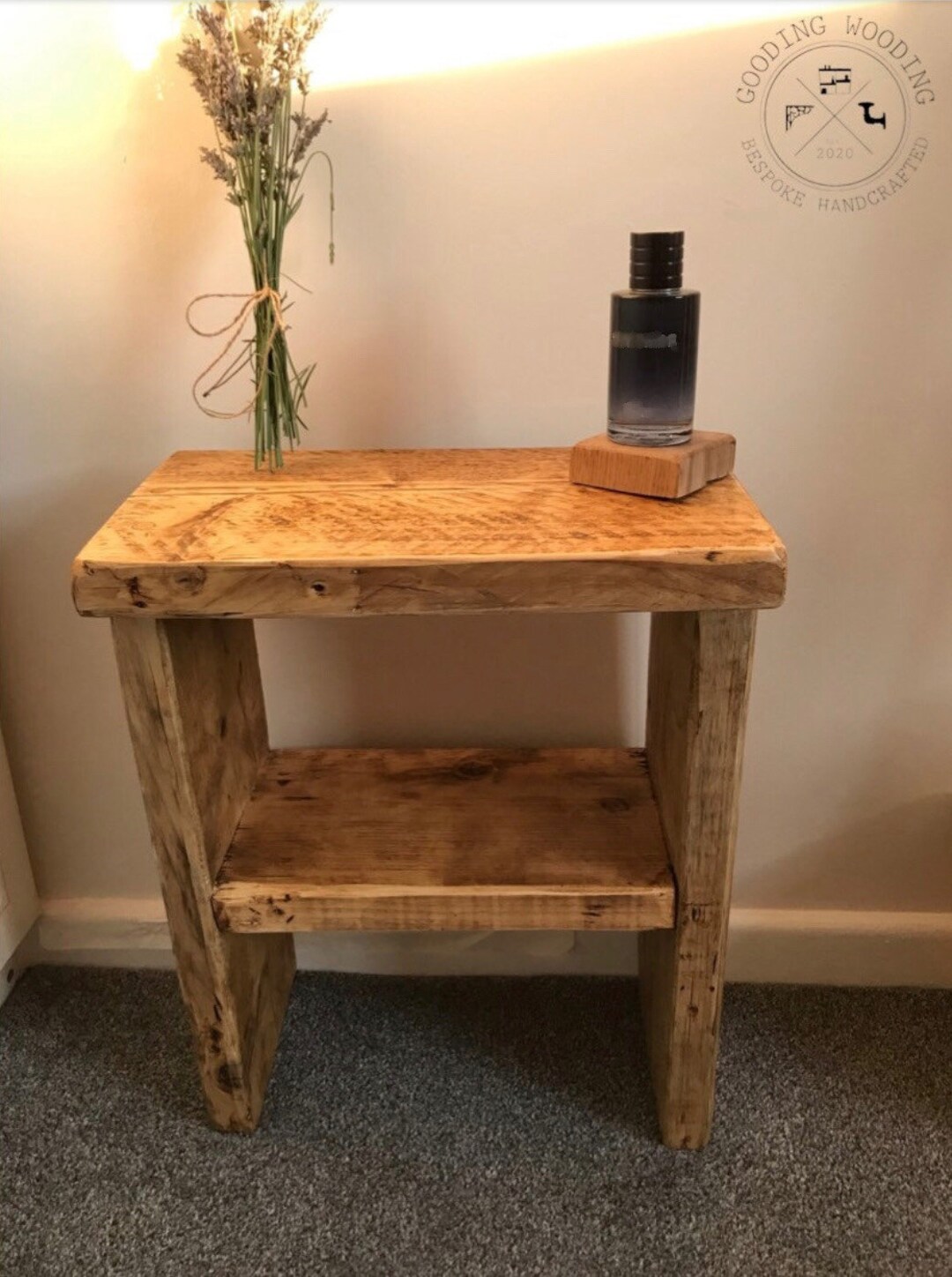 Handcrafted Solid Wood Country Bedside Table / Side Table | Rustic ...