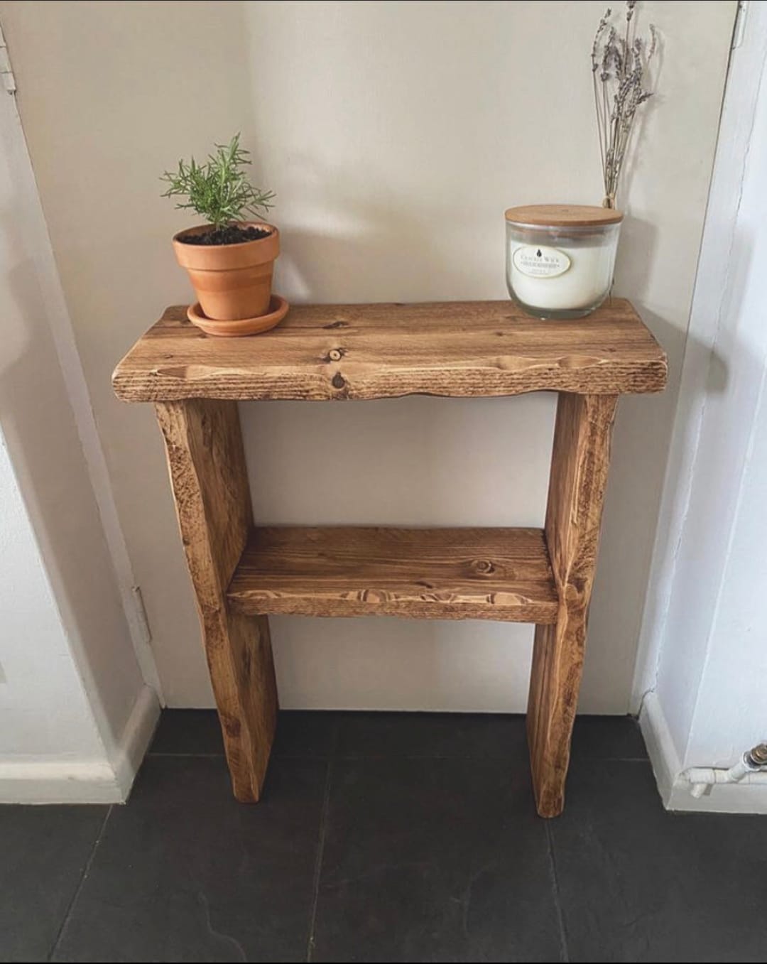 Rustic Entryway Table | Solid Wood Hallway Table | End Table | Side ...