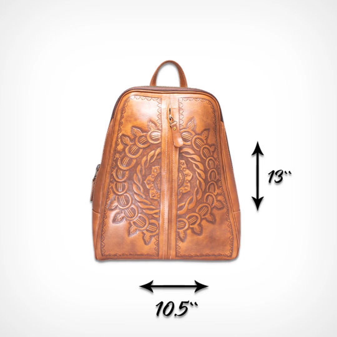 Women's Backpack Purse Western, Backpack, Full Grain Leather, Floral ...