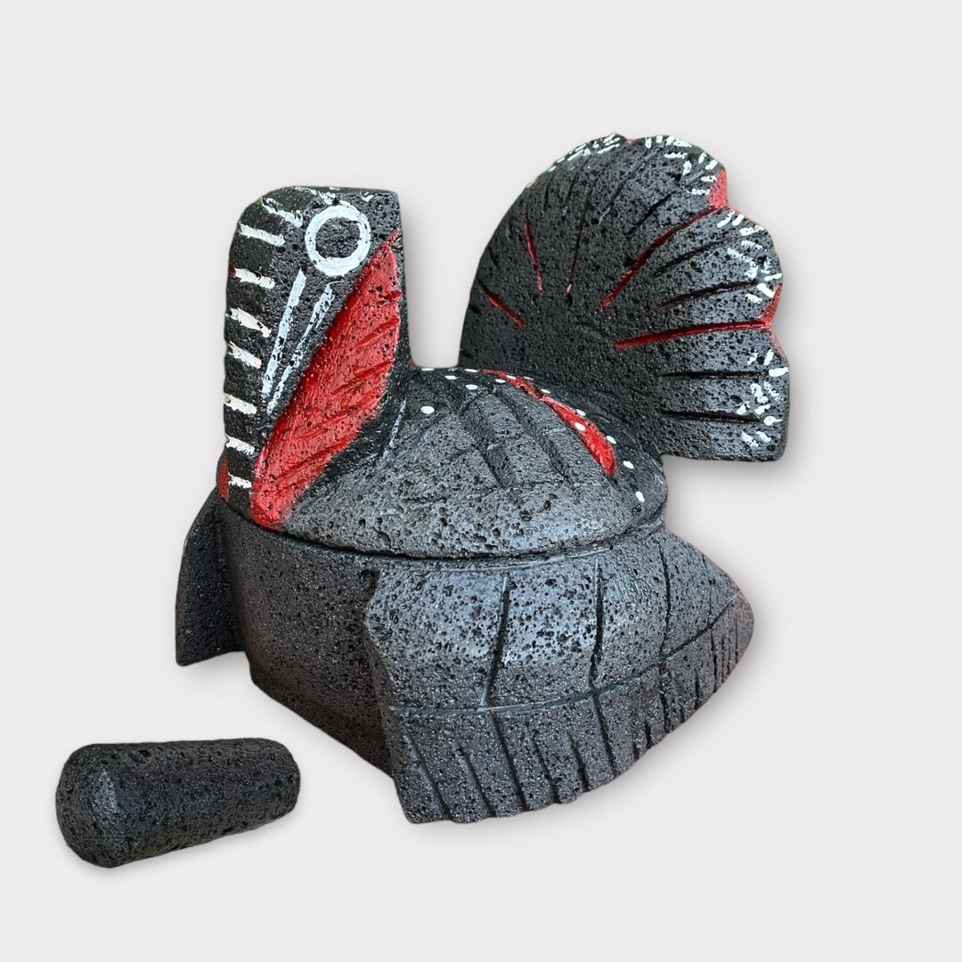 Stone Mortar and Pestle | Handmade Molcajete With Animal Design ...