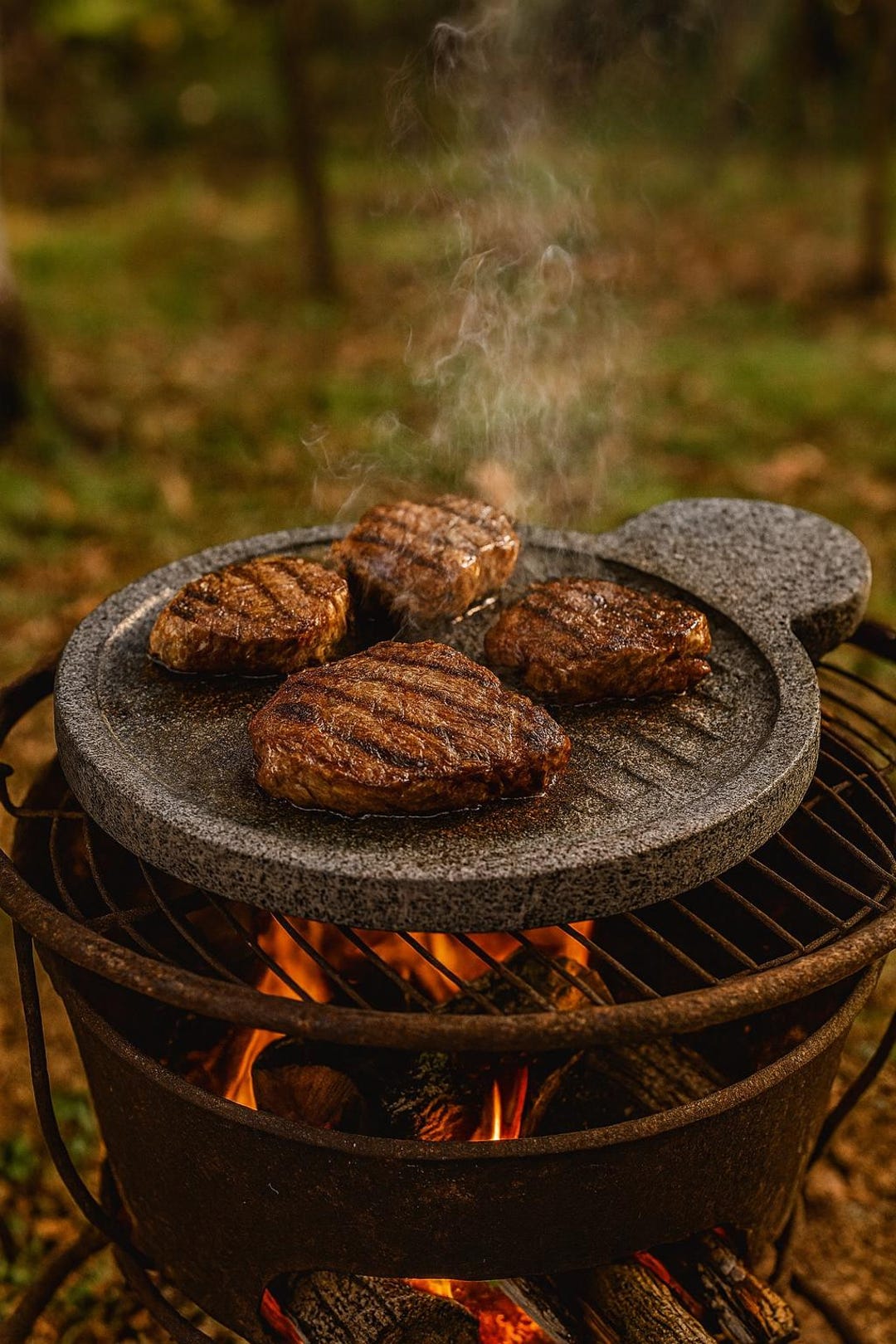 Comal | Round Volcanic Stone Comal With Handle | Comal for Grilling ...