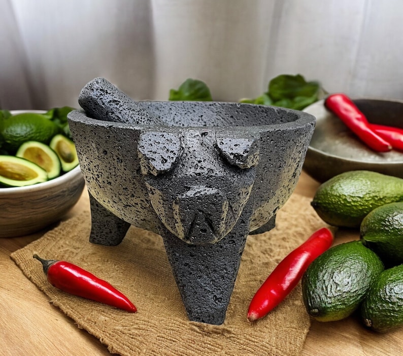 Mexican Molcajete | Big Molcajete | Mortar for 3 Liters | Mortar for ...