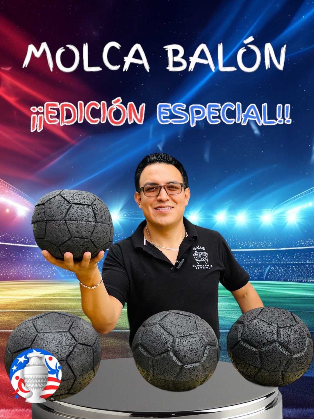 Handcrafted Volcanic Stone Molcajete Soccer Ball Shape Mortar Unique ...