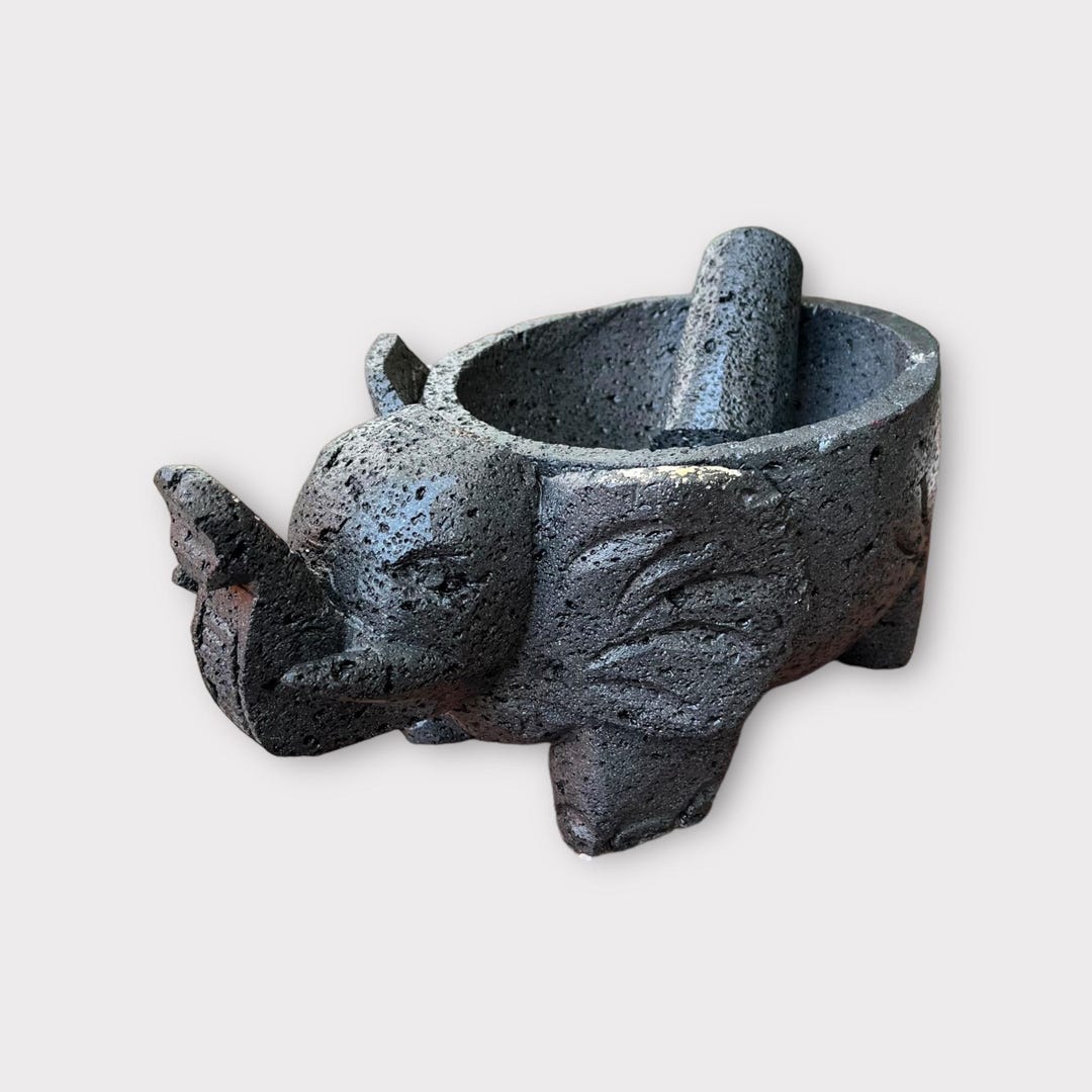 Elephant Figurine | Handmade Molcajete With Animal Design | Mexican ...